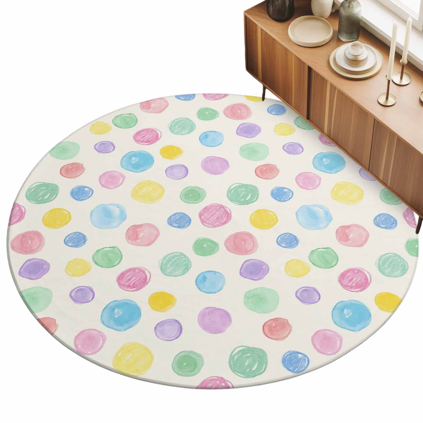 3ft Area Rug,Pink Purple Blue Green Boat Points Washable Large Rugs ...