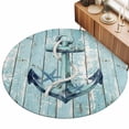 3ft Area Rug,Retro Coastal Green Anchor Washable Large Rugs Soft Non ...