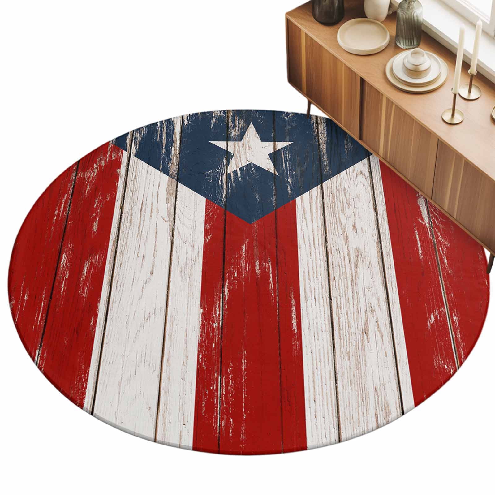 3ft Area Rug,Retro Puerto Rico Flag Washable Large Rugs Soft Non-Slip ...