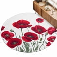 3ft Area Rug,Spring Red Opium Poppy Flower Washable Large Rugs Soft Non ...