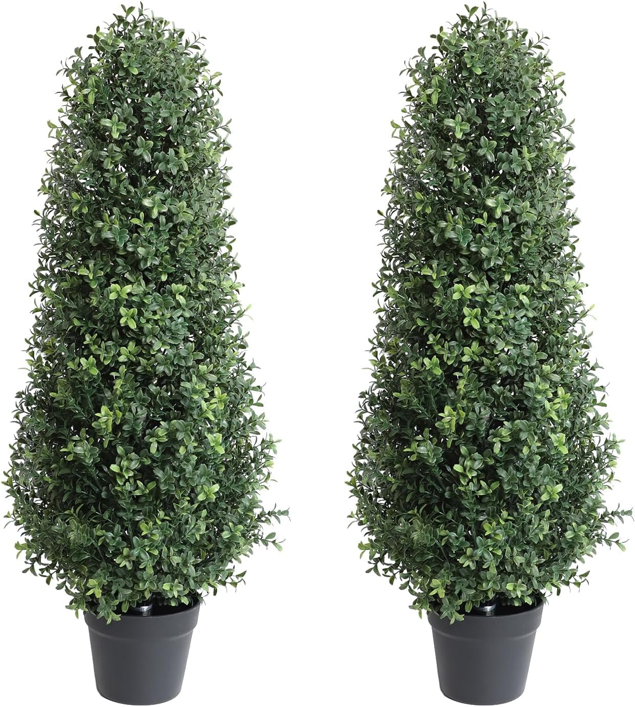 3ft Artificial Topiary Boxwood Tree UV Resistant, Outdoor Faux Shrub 2 ...