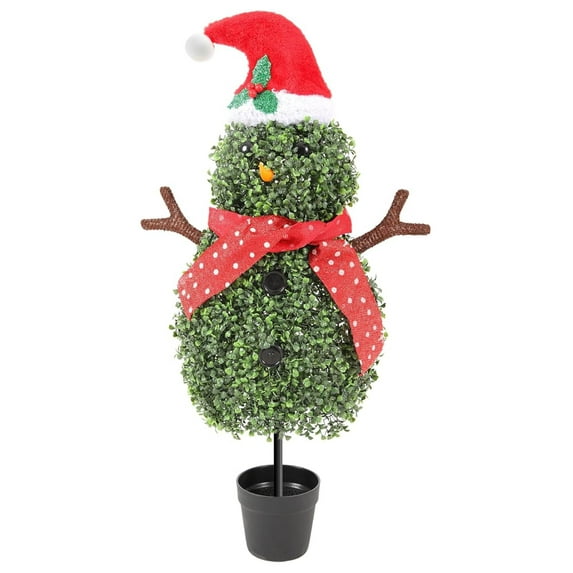 3ft Christmas Snowman Topiary Outdoor, Artificial Snowman Shaped ...