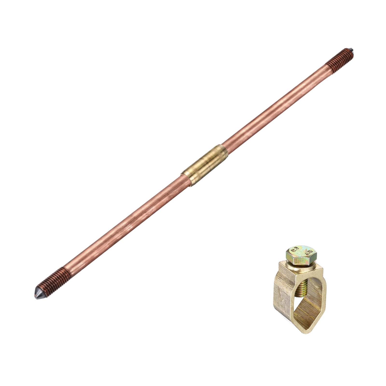 3ft Copper Grounding Rod - 3/5" Diameter with Ground Rod Clamp Great ...