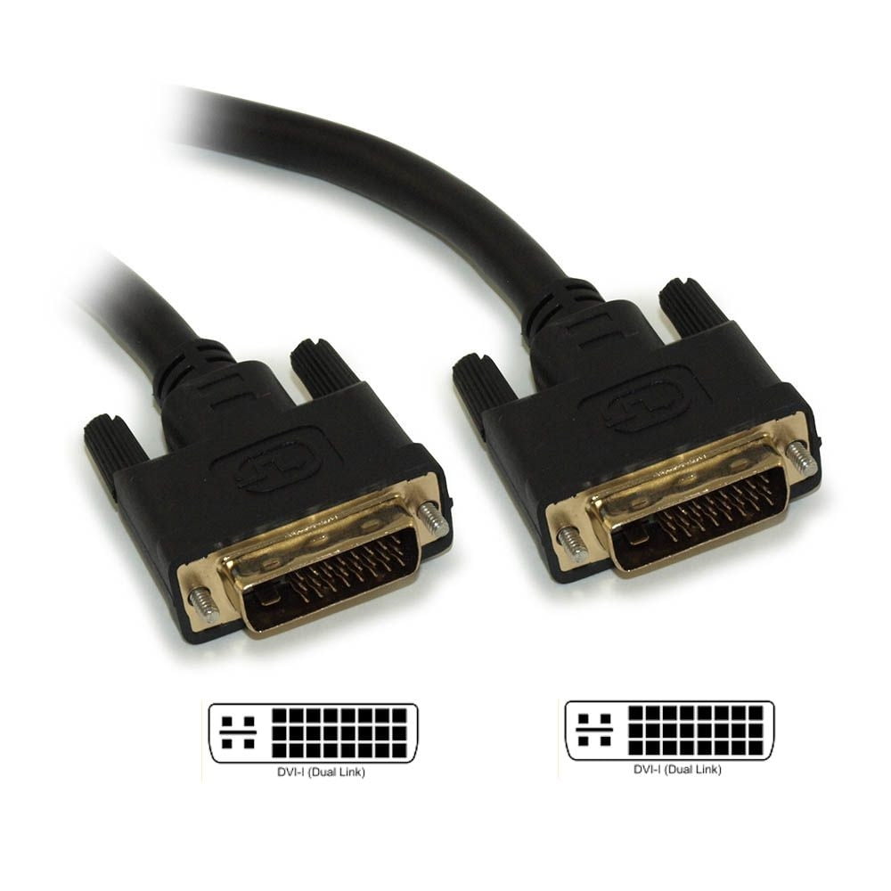 3ft DVI-I Dual Link DIGITAL AND ANALOG (28 AWG) Gold Plated Cable ...
