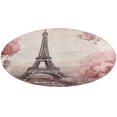 3ft Eiffel Tower Ultra-Thin Washable Round Rug - Non Slip Non Shedding ...