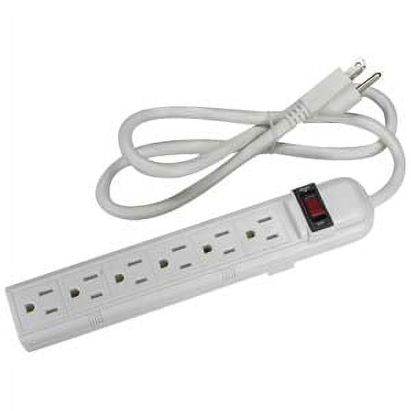 3ft (Feet) 6-Outlet Surge Protector 14AWG/3, 15A, 90J Surge Suppresor ...