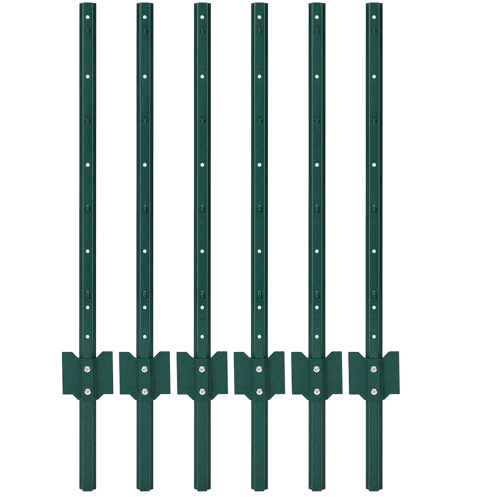 3ft Metal Fence Posts, 6-Pack U-Channel Sturdy Steel Fence Stakes for ...