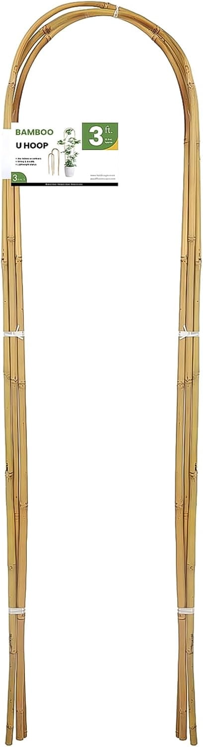 3ft Natural U-Hoops Bamboo Trellis U-Shaped Garden Trellis for Climbing ...