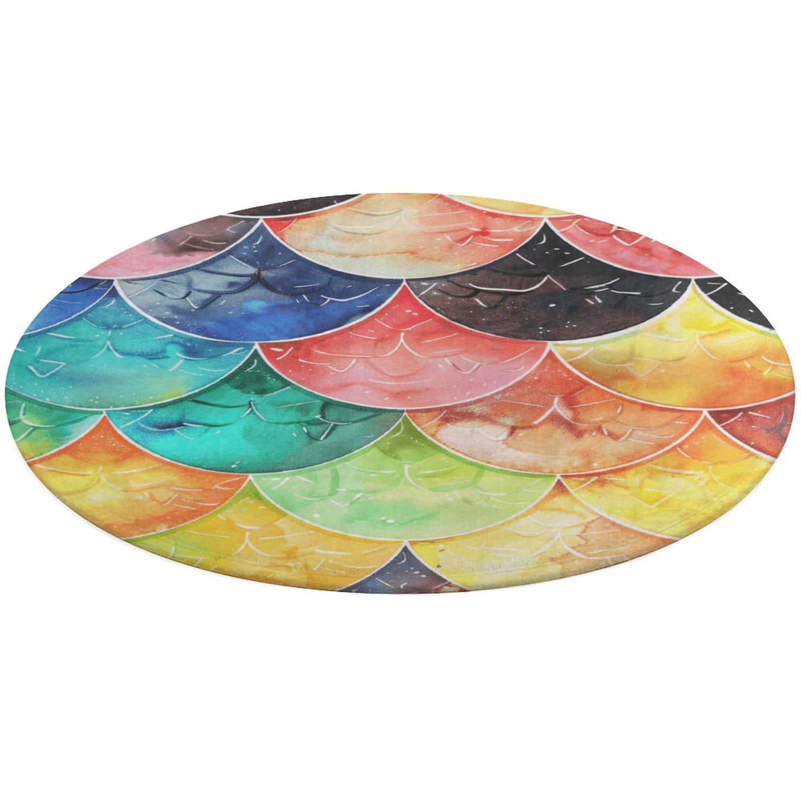 3ft Ocean Cute Mermaid Ultra-Thin Washable Round Rug - Non Slip Non ...