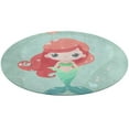3ft Ocean Cute Mermaid Ultra-Thin Washable Round Rug - Non Slip Non ...