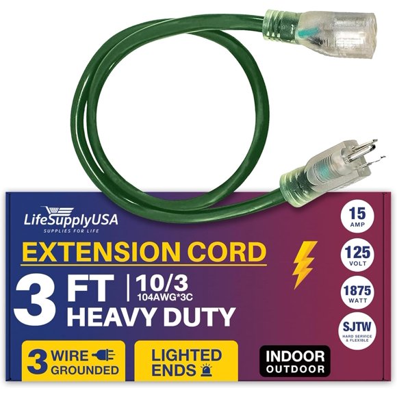 3 ft Extension Cords in Extension Cords by Length - Walmart.com