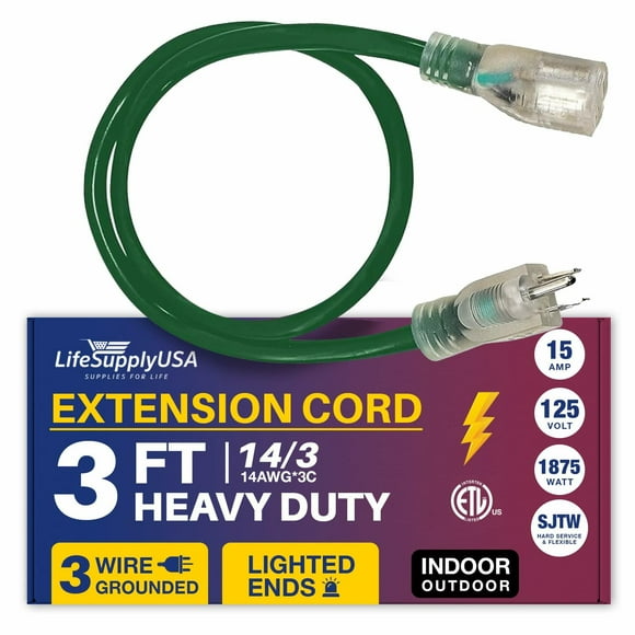 3 ft Extension Cords in Extension Cords by Length - Walmart.com