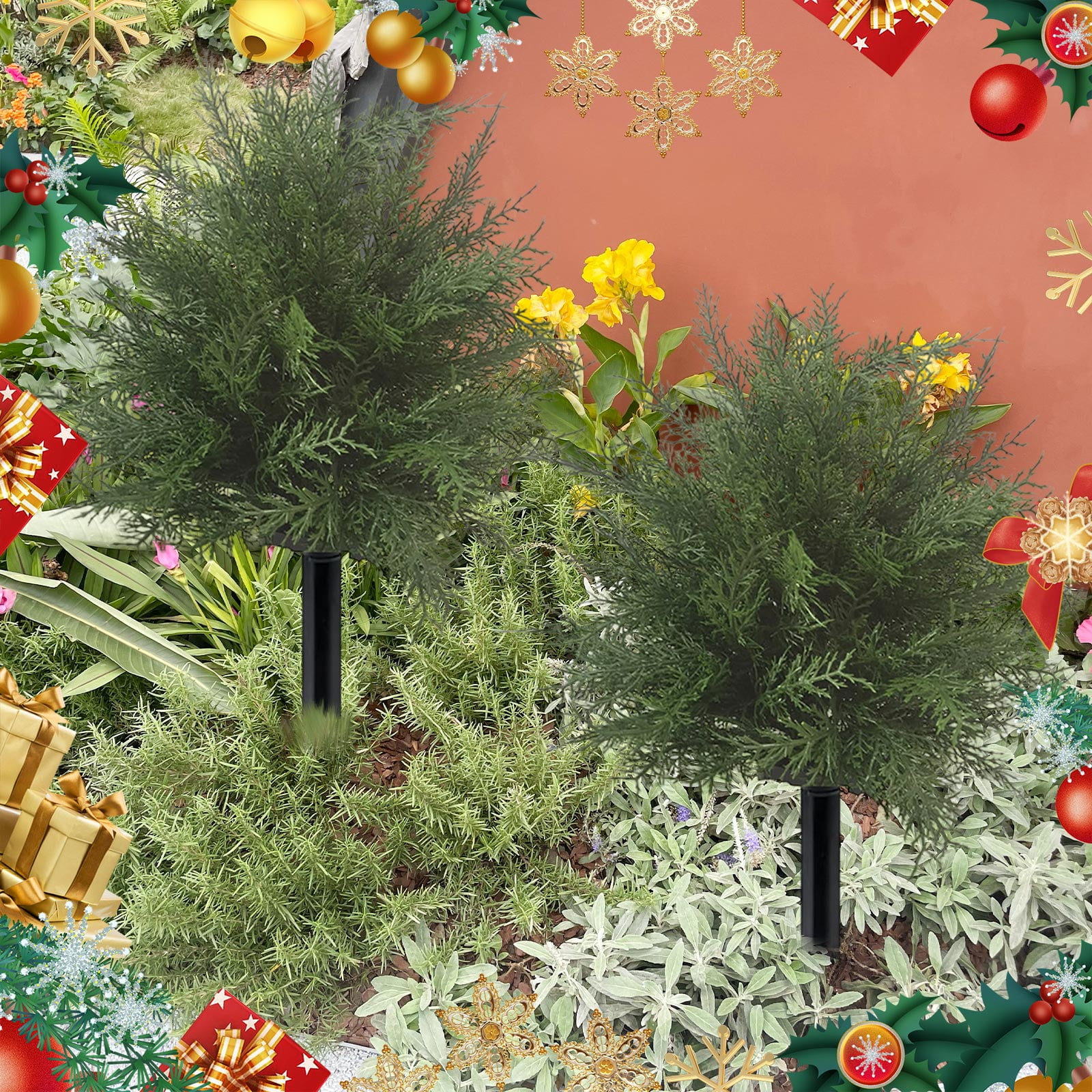 3ft Realistic Artificial Christmas Trees Flocked Christmas Trees Real ...