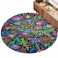 3ft Round Rug Abstract Flower Area Rugs for Living Room Bedroom ...