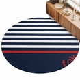 3ft Round Rug Anchor Navy Blue Area Rugs for Living Room Bedroom ...