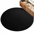 3ft Round Rug Black Area Rugs for Living Room Bedroom Washable Non Slip ...