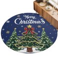 3ft Round Rug Blue Christmas Area Rugs for Living Room Bedroom Washable ...