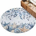 3ft Round Rug Blue Coastal Starfish Area Rugs for Living Room Bedroom ...