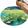 3ft Round Rug Blue Green Forests Area Rugs for Living Room Bedroom ...