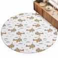3ft Round Rug Brown Airplane Area Rugs for Living Room Bedroom Washable ...