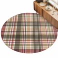 3ft Round Rug Buffalo Plaid Area Rugs for Living Room Bedroom Washable ...