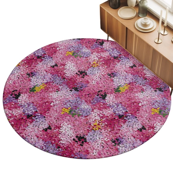 3ft Round Rug Cherry Blossom Area Rugs for Living Room Bedroom Washable ...