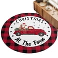 3ft Round Rug Christmas Area Rugs for Living Room Bedroom Washable Non ...