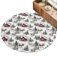 3ft Round Rug Christmas Area Rugs for Living Room Bedroom Washable Non ...