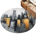 3ft Round Rug City Building Area Rugs for Living Room Bedroom Washable ...