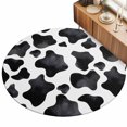 3ft Round Rug Cow Printed Area Rugs for Living Room Bedroom Washable ...