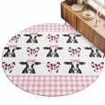 3ft Round Rug Cute Bow Cow Area Rugs for Living Room Bedroom Washable ...