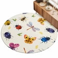 3ft Round Rug Cute Butterfly Dragonfly Area Rugs for Living Room ...
