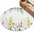3ft Round Rug Eucalyptus Leaves Area Rugs for Living Room Bedroom ...