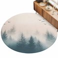 3ft Round Rug Foggy Forest Area Rugs for Living Room Bedroom Washable ...