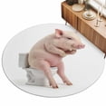 3ft Round Rug Funny Pig Area Rugs for Living Room Bedroom Washable Non ...
