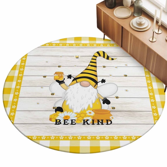 3ft Round Rug Gnomes Bees Area Rugs for Living Room Bedroom Washable ...