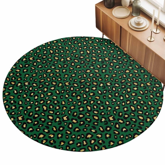 3ft Round Rug Green Black Area Rugs for Living Room Bedroom Washable ...