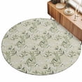 3ft Round Rug Green Eucalyptus Leaves Area Rugs for Living Room Bedroom ...
