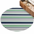 3ft Round Rug Green Grey Striped Area Rugs for Living Room Bedroom ...