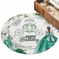 3ft Round Rug Happy Birthday Area Rugs for Living Room Bedroom Washable ...
