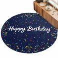 3ft Round Rug Happy Birthday Area Rugs for Living Room Bedroom Washable ...