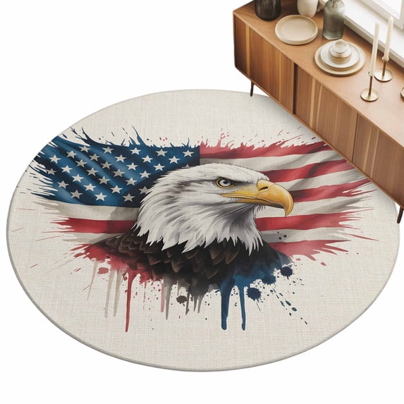 3ft Round Rug Independence Day Area Rugs for Living Room Bedroom ...