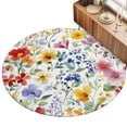 3ft Round Rug Leaf Flower Area Rugs for Living Room Bedroom Washable ...