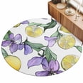 3ft Round Rug Lemon Area Rugs for Living Room Bedroom Washable Non Slip ...
