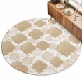 3ft Round Rug Light Brown Moroccan Area Rugs for Living Room Bedroom ...