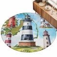 3ft Round Rug Lighthouse Area Rugs for Living Room Bedroom Washable Non ...