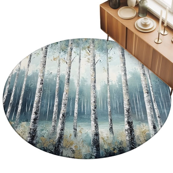 3ft Round Rug Modernism Tree Area Rugs for Living Room Bedroom Washable ...
