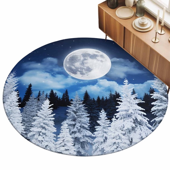 3ft Round Rug Moonlight Landscapes Area Rugs for Living Room Bedroom ...