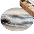 3ft Round Rug Ocean Oil Painting Area Rugs for Living Room Bedroom ...