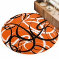 3ft Round Rug Orange Geometric Area Rugs for Living Room Bedroom ...